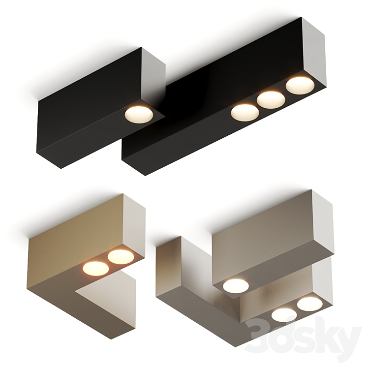 Vibia Offset Ceiling Lamp - Technical lighting - 3D model