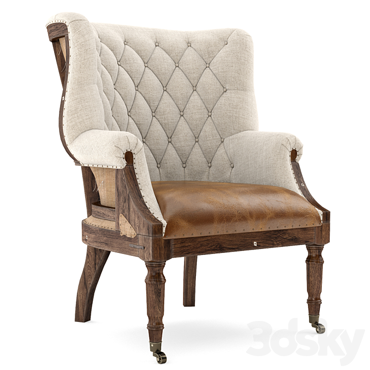 Deconstructed English Wing Chair - Arm chair - 3D model