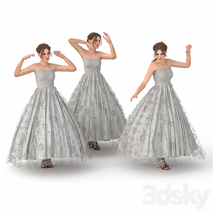Bride 04 poses - Creature - 3D model