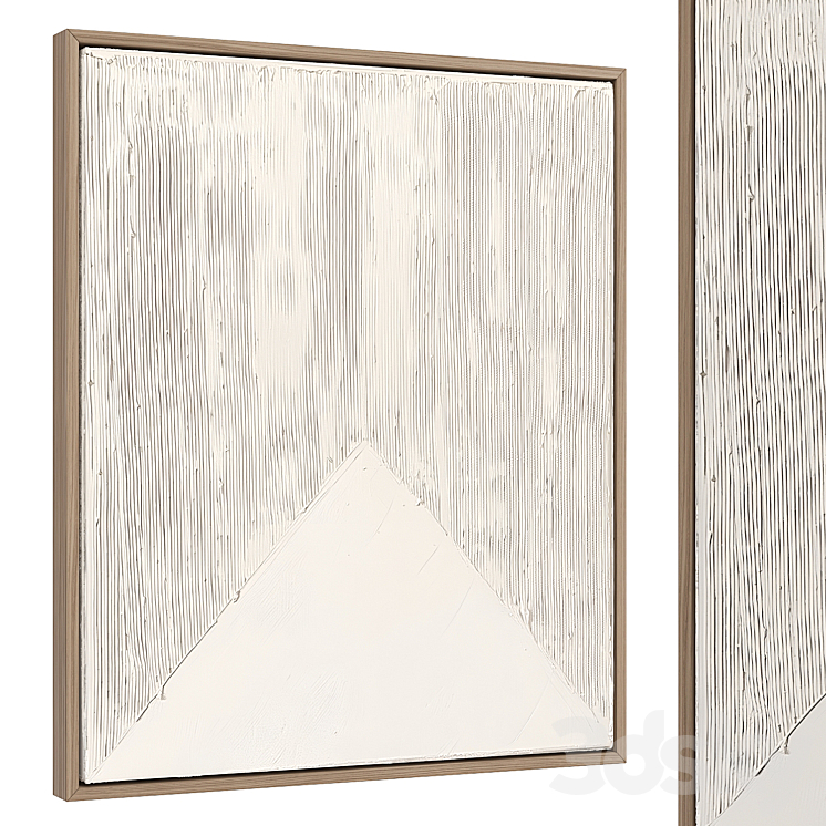 panel Triangle Ivory Wall Art - Frame - 3D model