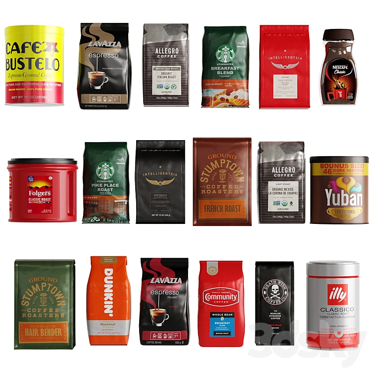 18 Coffee Pack - Food and drinks - 3D model