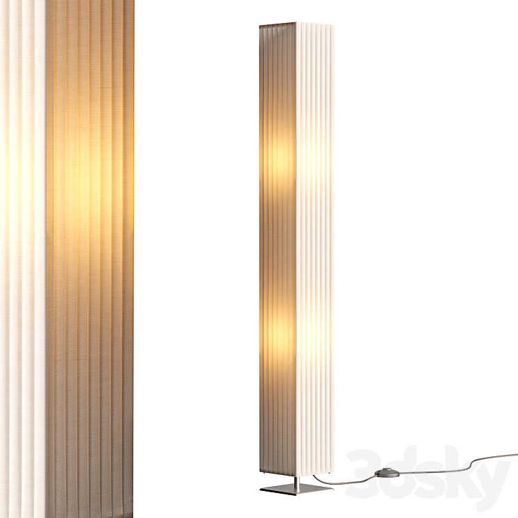 White fabric floor lamp Janno - Floor lamp - 3D model