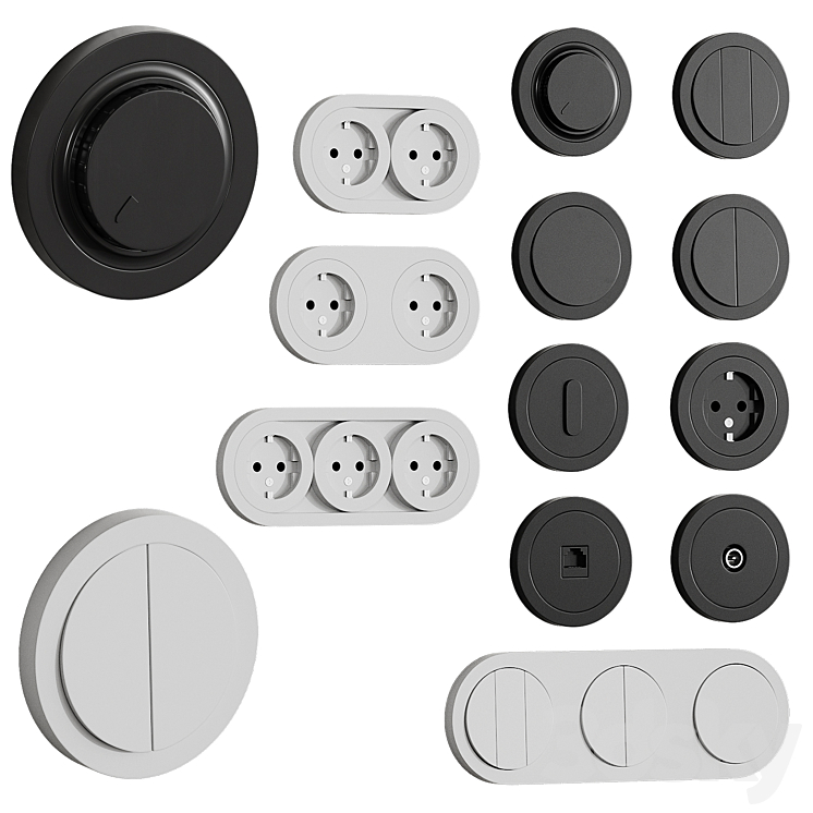 Sockets and switches 003 Berker R. Classic - Miscellaneous - 3D model