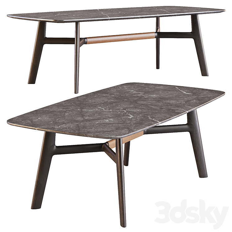 Poliform: Curve Stone - Dining Tables - Table - 3D model