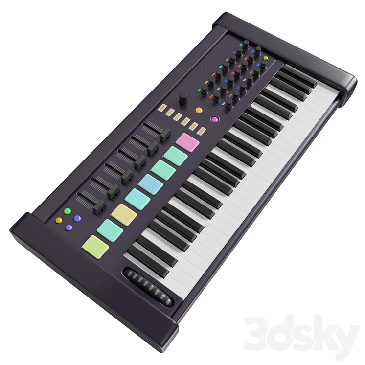 midi key piano synth - Musical instrument - 3D model