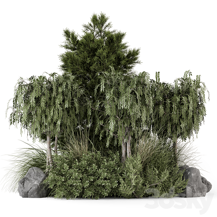 Outdoor Plants Bush Set 2525 - Bush - 3D model