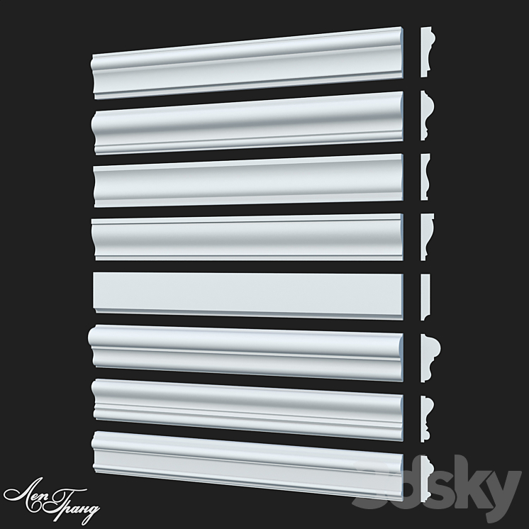 Smooth moldings Pack 42. LepGrand - Decorative plaster - 3D model