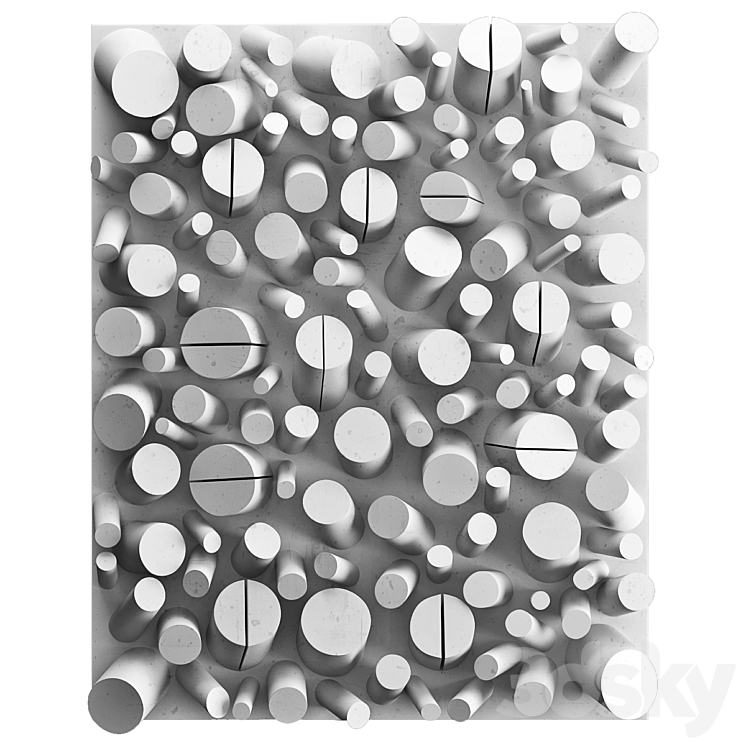 Awa bubbles - 3D panel - 3D model