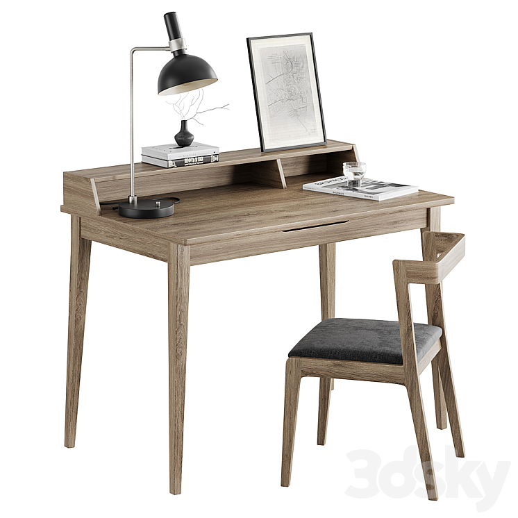 Buro writing table by Lulu Space. Home office - Office furniture - 3D model