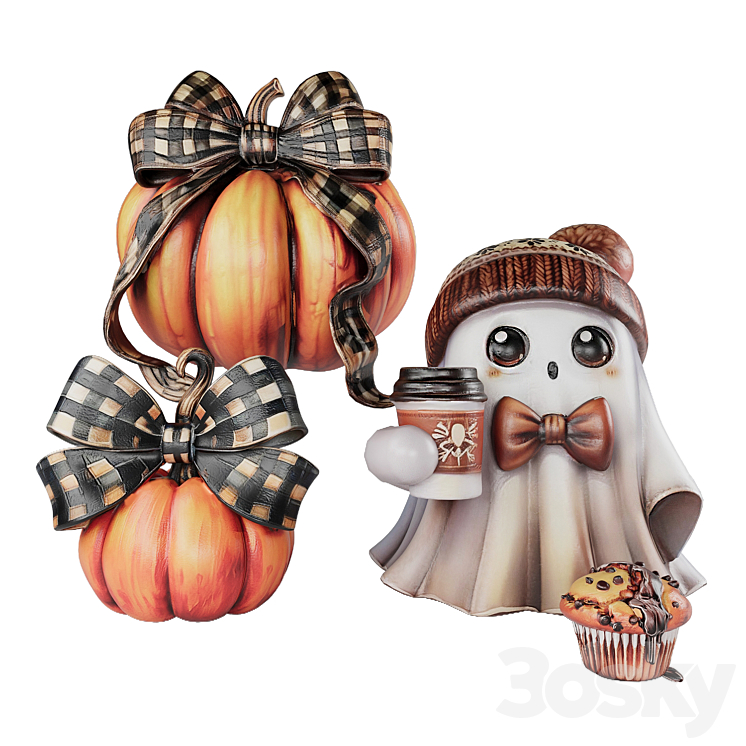 Autumn halloween set 01 - Sculpture - 3D model
