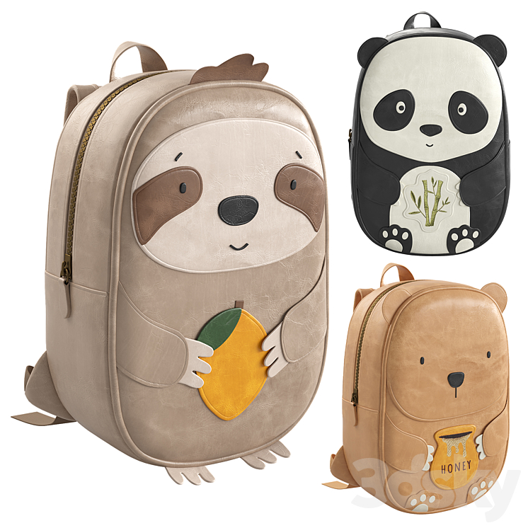 Kid's backpacks || Set 02 - Miscellaneous - 3D model