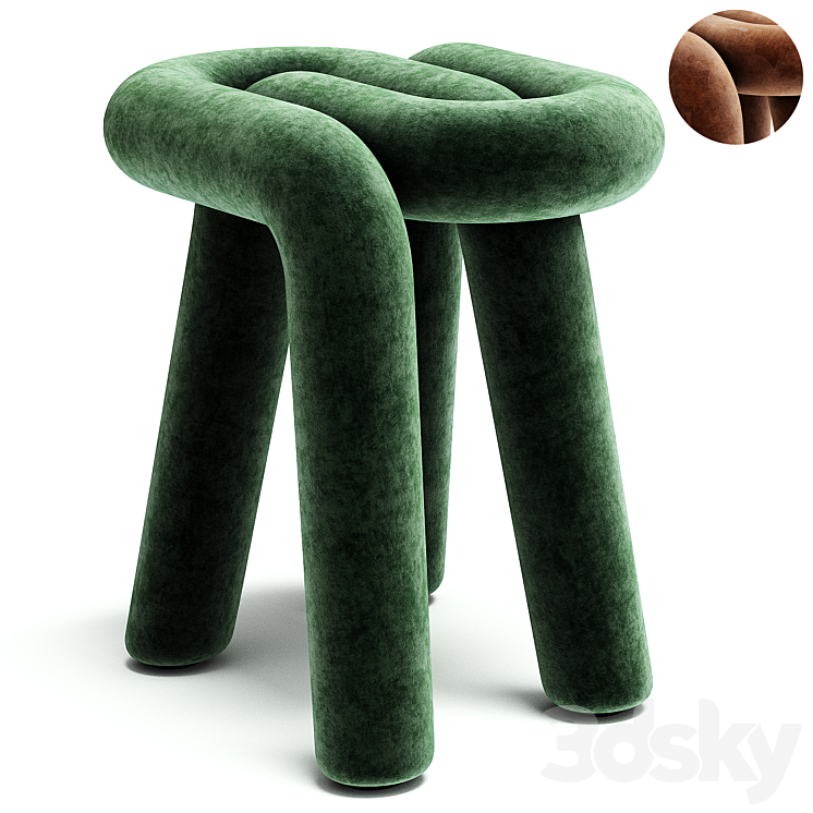 Bold Stool Forest Green - Chair - 3D model