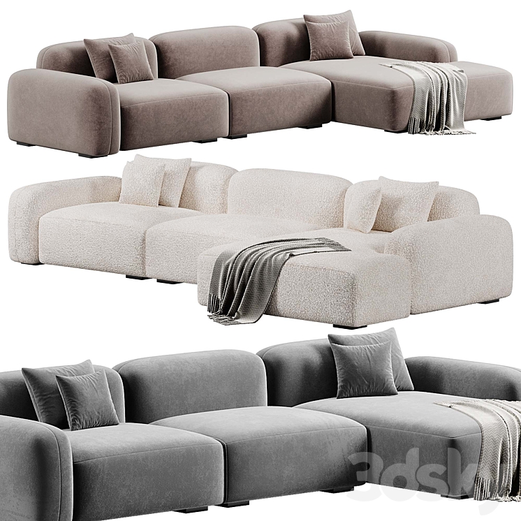 Upholstered Corner Sofa Barcelona L Form Short | Sofa - Sofa - 3D model