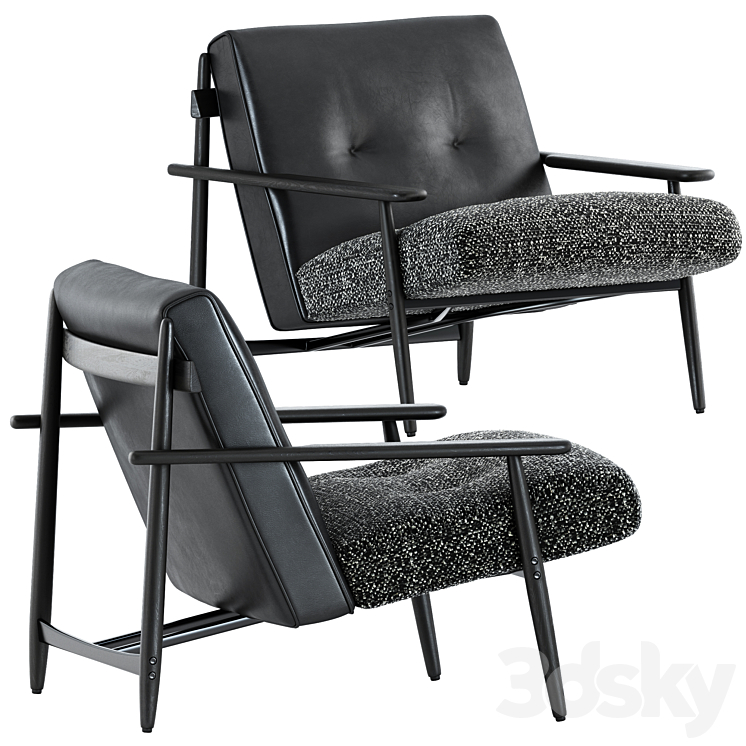 Trio armchair leather by Minotti - Arm chair - 3D model