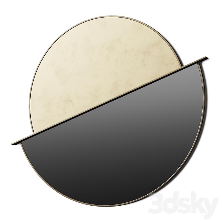 Shake Moon Round Wall-mounted Mirror - Mirror - 3D model