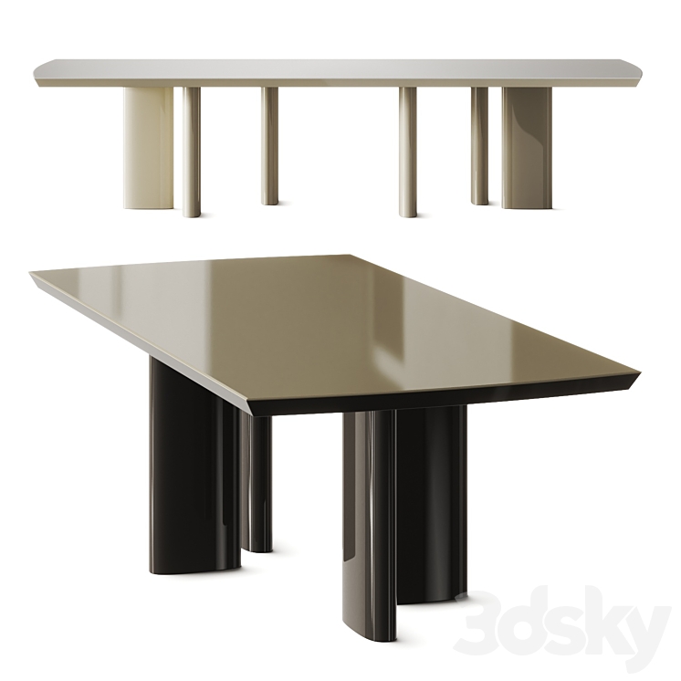 Poliform Adrien Glossy Lacquer Dining Table - Table - 3D model