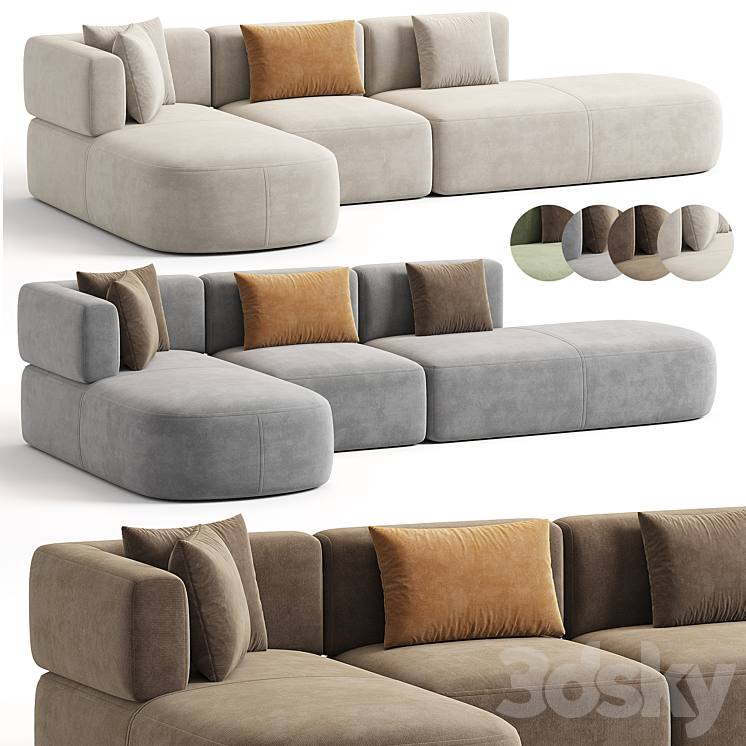 Patricia Urquiola 553 Bowy Sofa - Sofa - 3D model