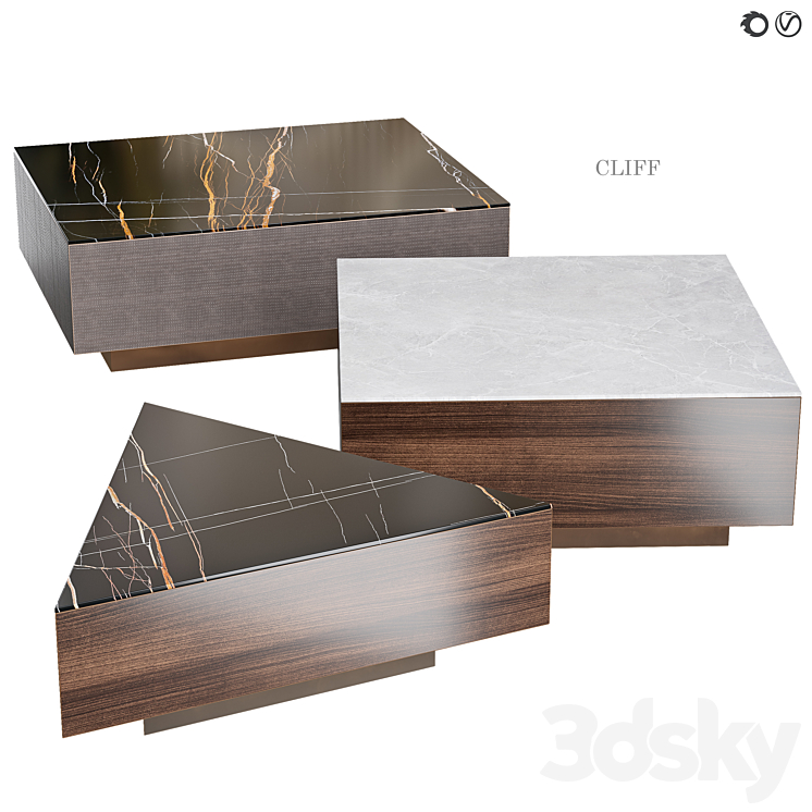 CLIFF coffee tables - Table - 3D model