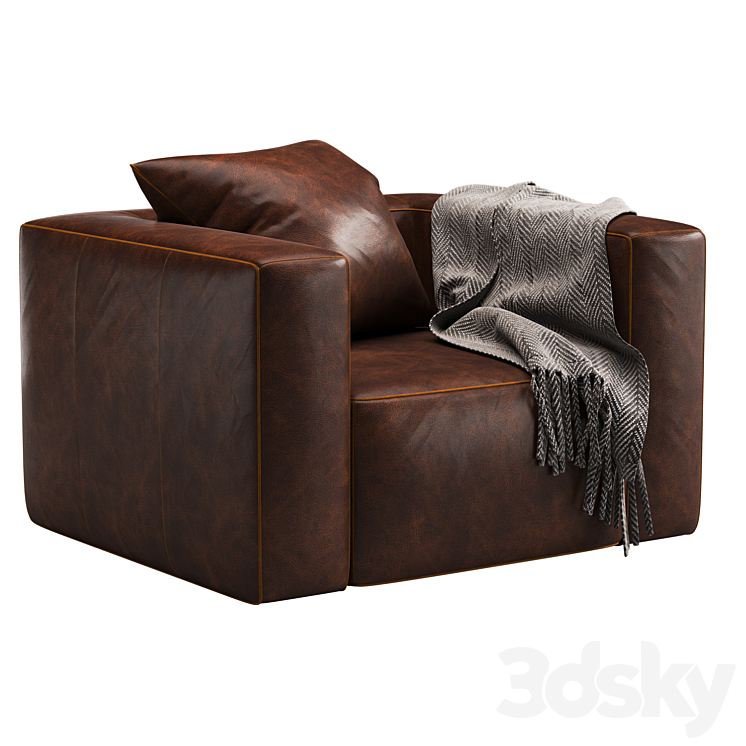 Cigar 44 Leather Swivel Lounge Chair - Arm chair - 3D model