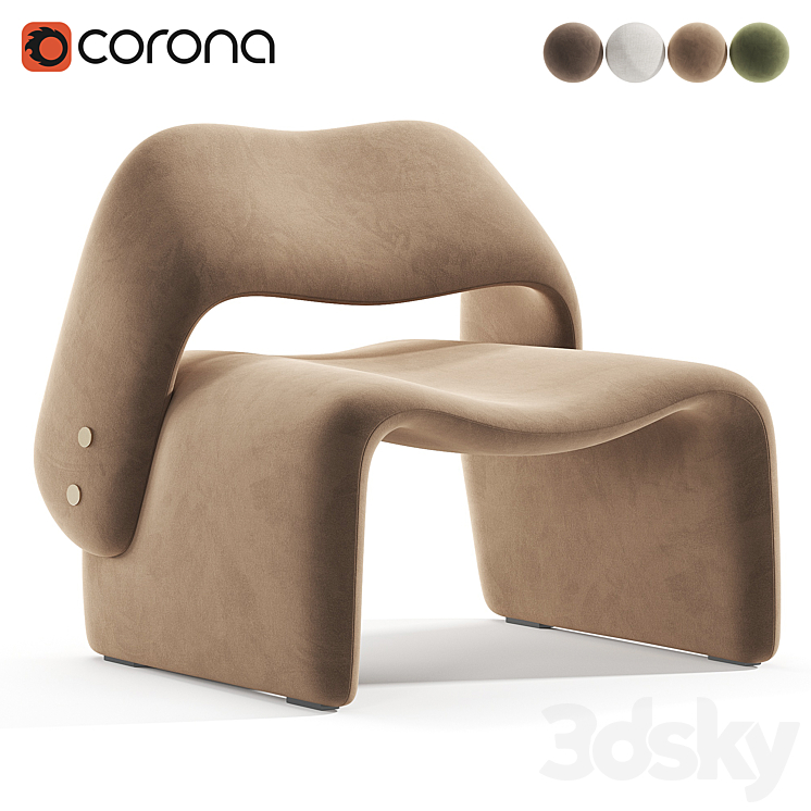 Ondine Lounge Chair - Arm chair - 3D model