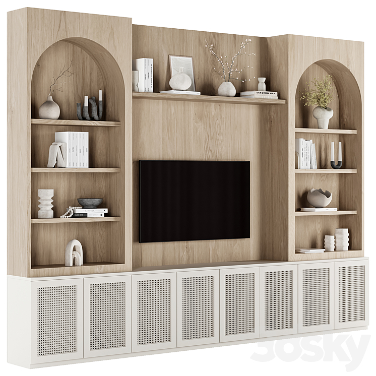 Arch Tv Wall Composition - TV Wall - 3D model