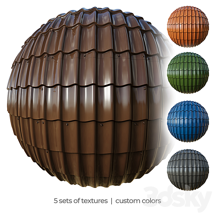 Set of materials for metal roofing - Metal - 3D model