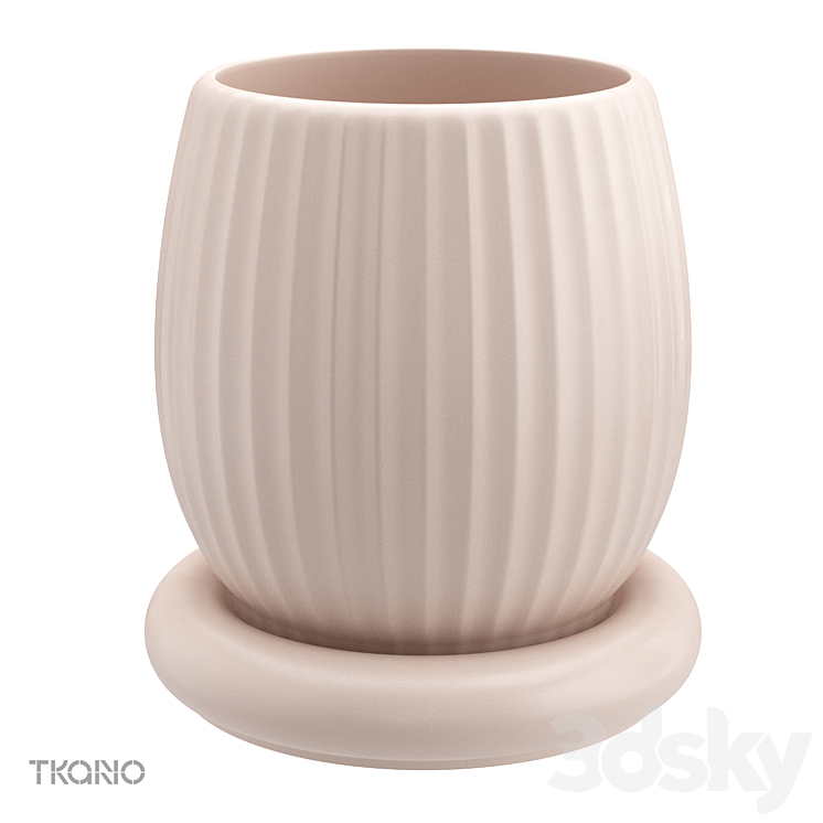 OM_Cream flower pot from the Edge collection, 2.7L TKANO - Vase - 3D model