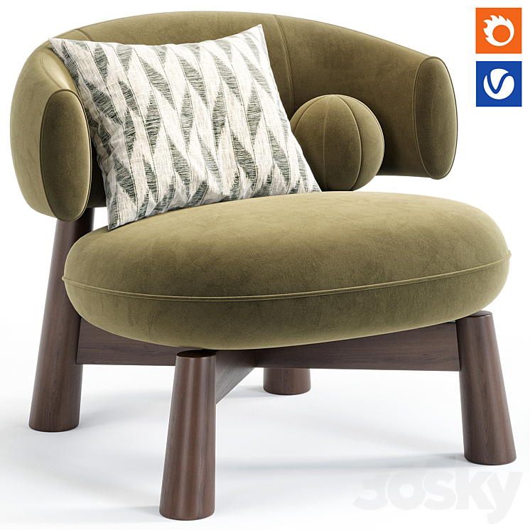 Olaf Armchair By Baxter - Arm chair - 3D model