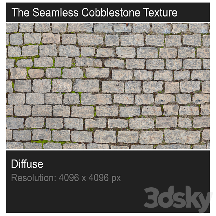 The Seamless Cobblestone Texture - Stone - 3D model