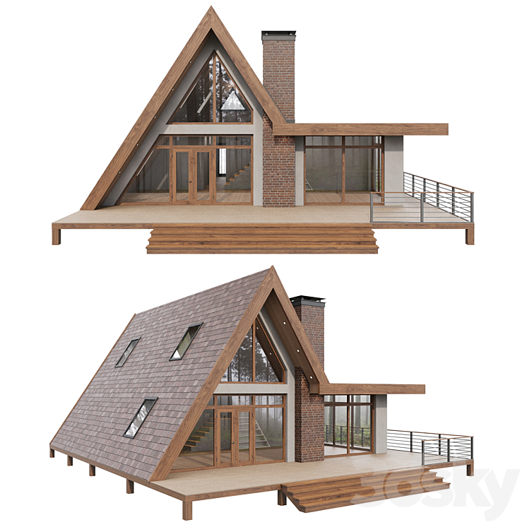 A-frame house #3 - Building - 3D model