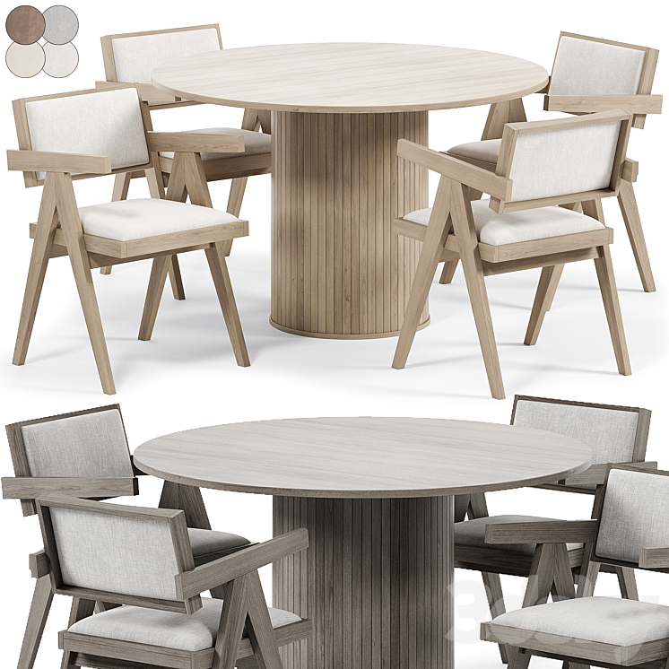 Chess Chair, Iris Dining Table - Table + Chair - 3D model