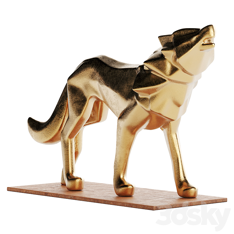 Decorative Sculpture Wolf - Sculpture - 3D model