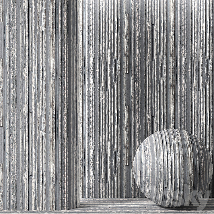 Relief ribbed decorative facing concrete plaster under the tree Reckli ...