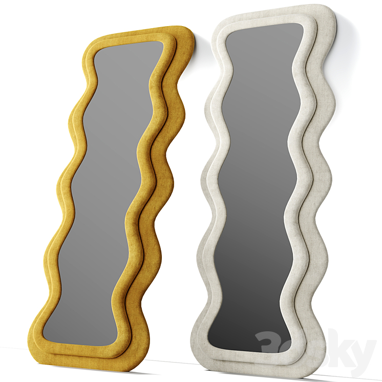 Plush Waves Floor Mirror - Mirror - 3D model