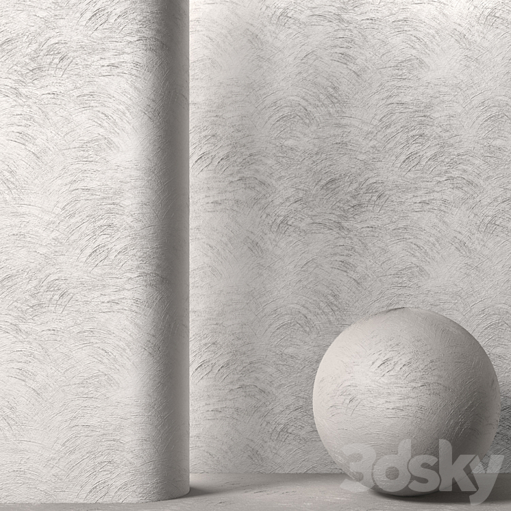 Seamless material decorative facing plaster with traces of fan-shaped ...