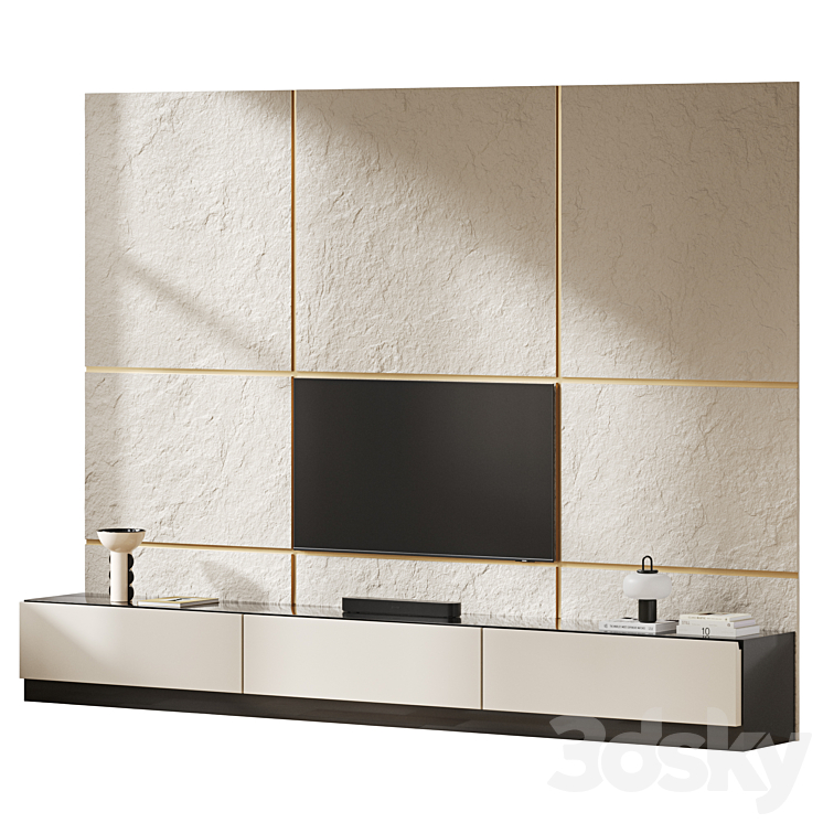 TV Wall 001 - TV Wall - 3D model