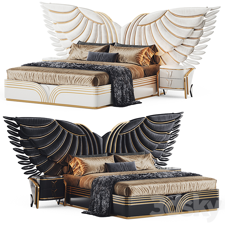 Eagle wings bed - Bed - 3D model