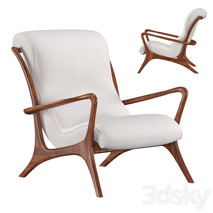 Contour High Back Lounge Chair - Arm chair - 3D model