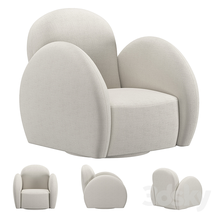 Chloe Swivel Glider Club Chair - Arm chair - 3D model