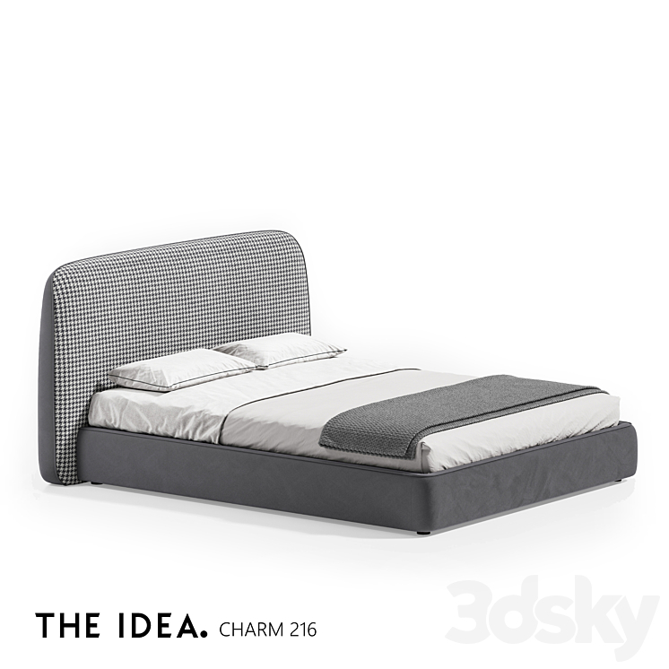 OM THE-IDEA bed CHARM 216 - Bed - 3D model