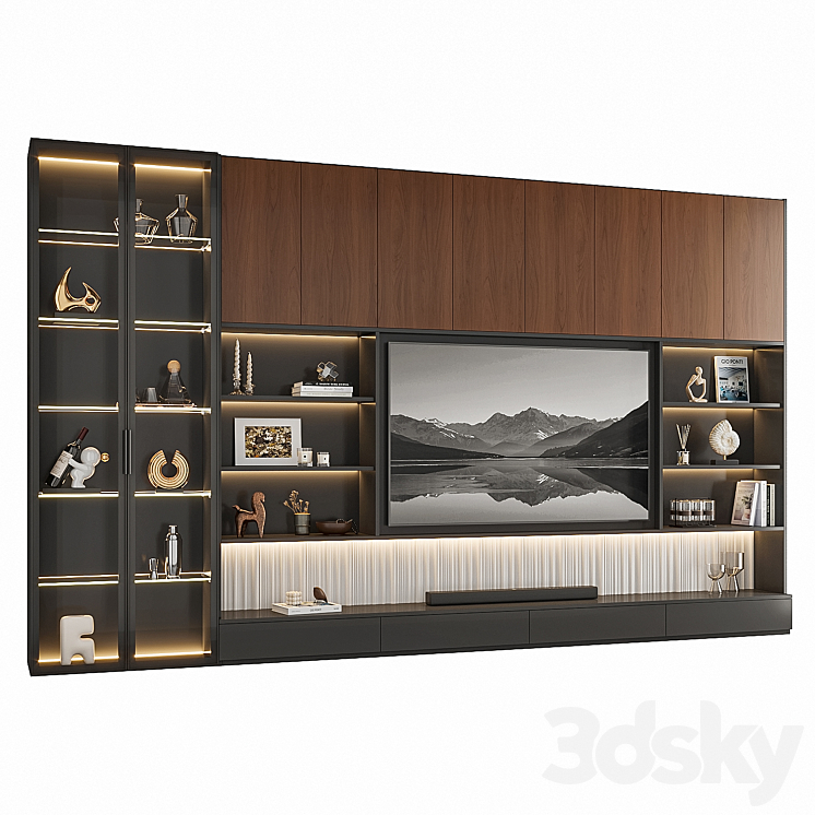TV Wall Set | 010 - TV Wall - 3D model