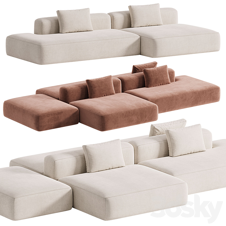 Stone Modular Sofa - Sofa - 3D model