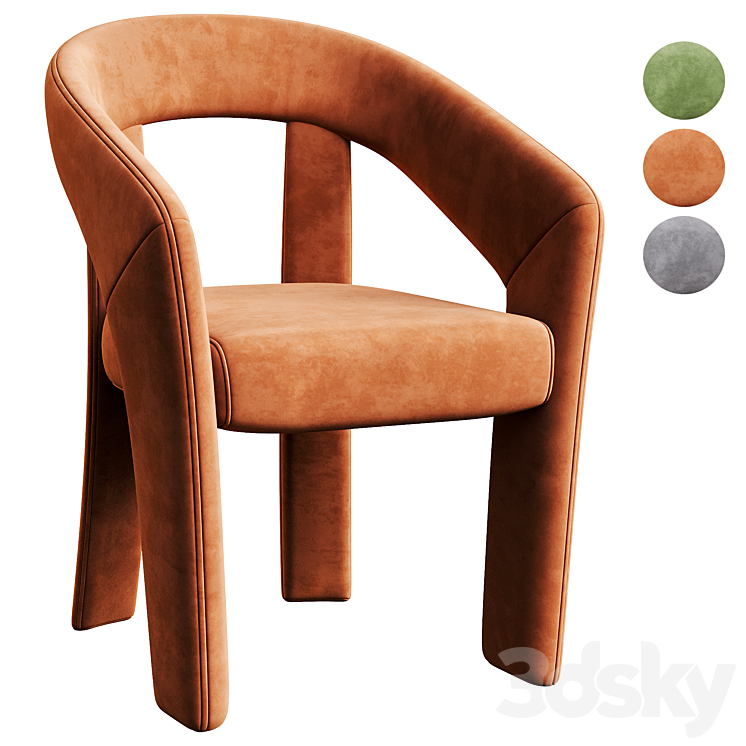 Novara chair velvet - Chair - 3D model