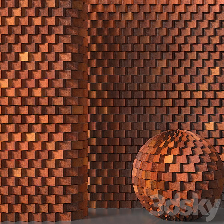 Relief figured ribbed decorative facing wall brick at an angle - Stone ...