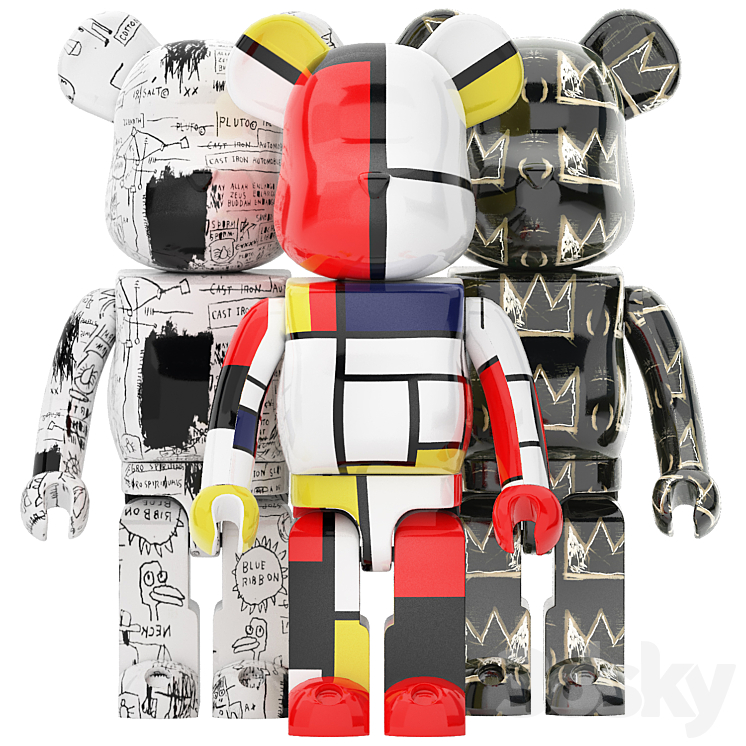 basquiat bearbrick collection 03 - Toy - 3D model