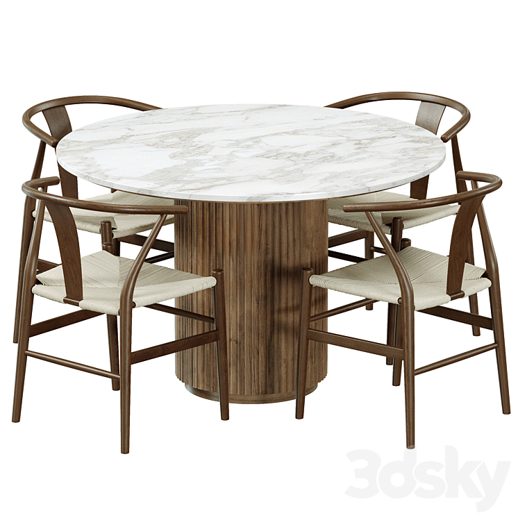 Giselda table Uish chair - Table + Chair - 3D model