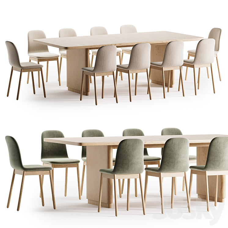 Dining set 249 - Table + Chair - 3D model