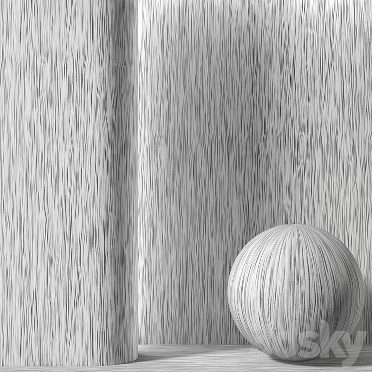 Striped ribbed decorative facing concrete plaster with a wavy pattern ...