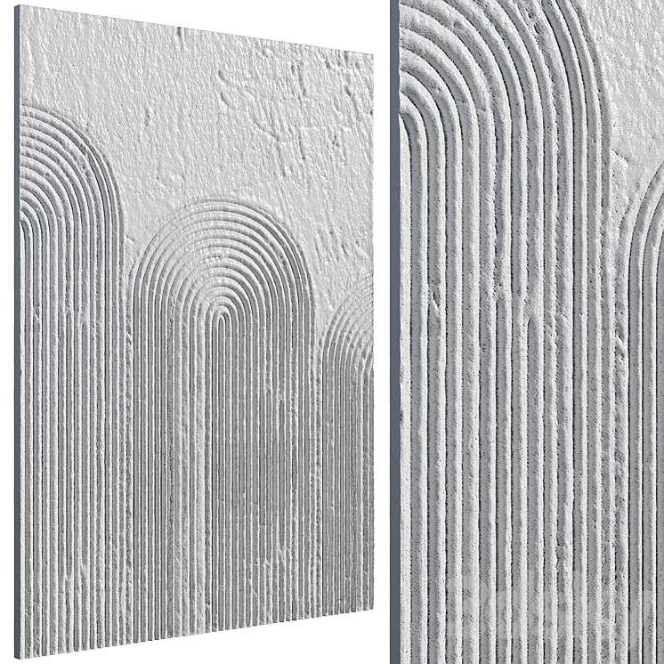 Bas-relief gypsum wall decorative panel Japan lines landscape ...