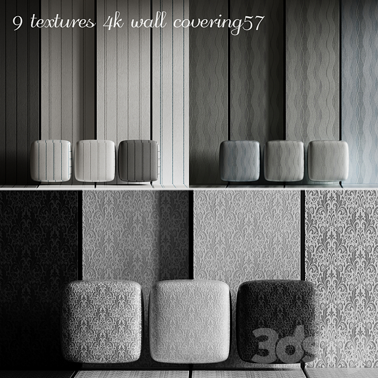 9 textures 4k wall covering57 - Wall covering - 3D model